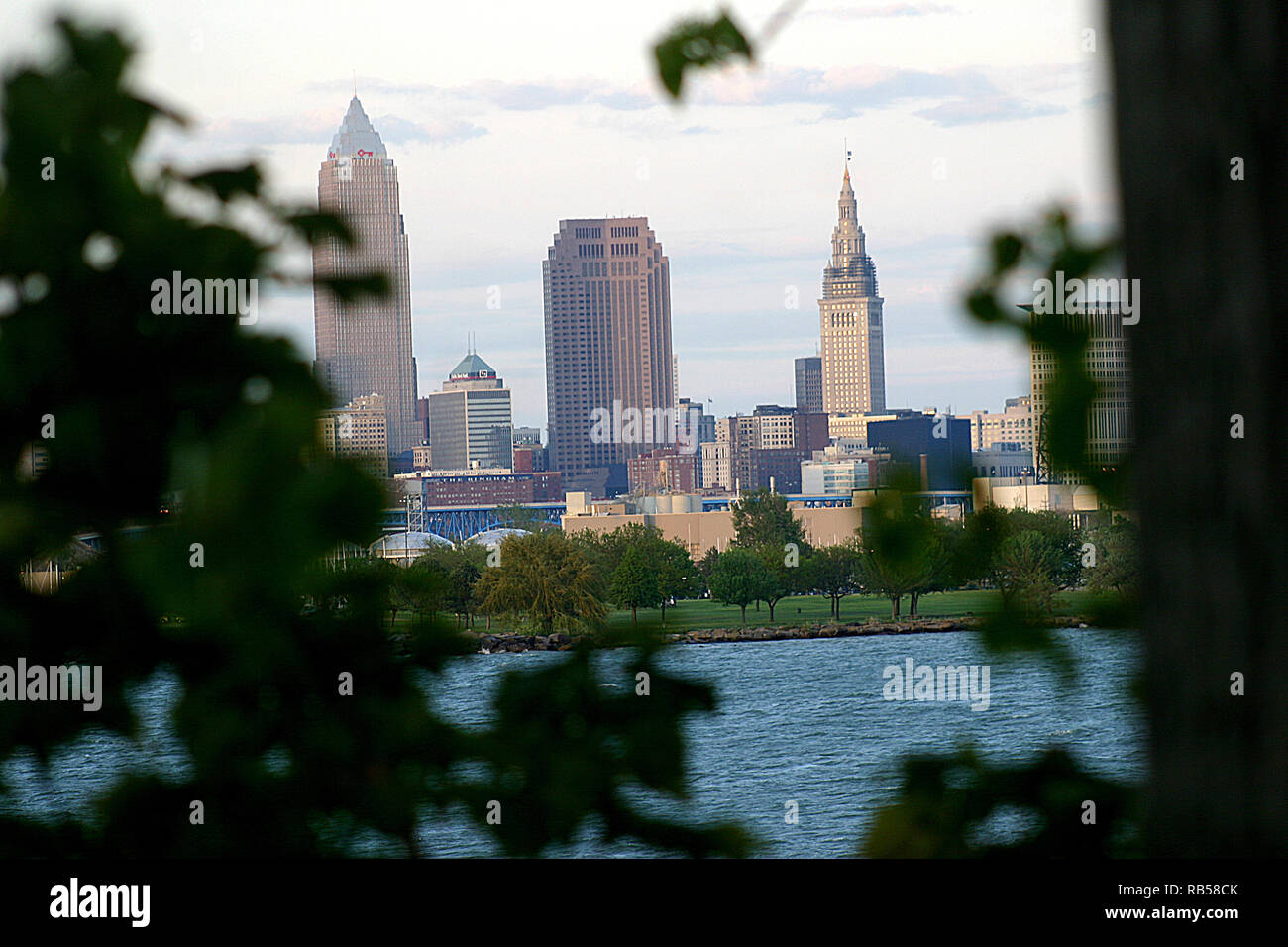 Downtown Cleveland, Ohio seen from Lake Erie, USA Stock Photo - Alamy