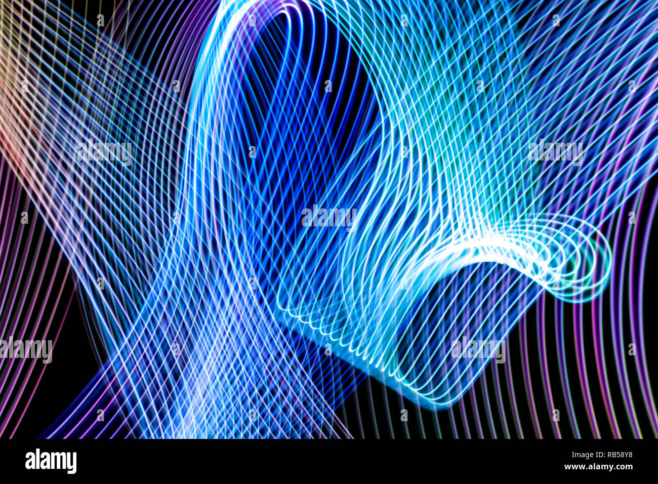 Abstract background with horizontal and vertical disruptions of blue ...