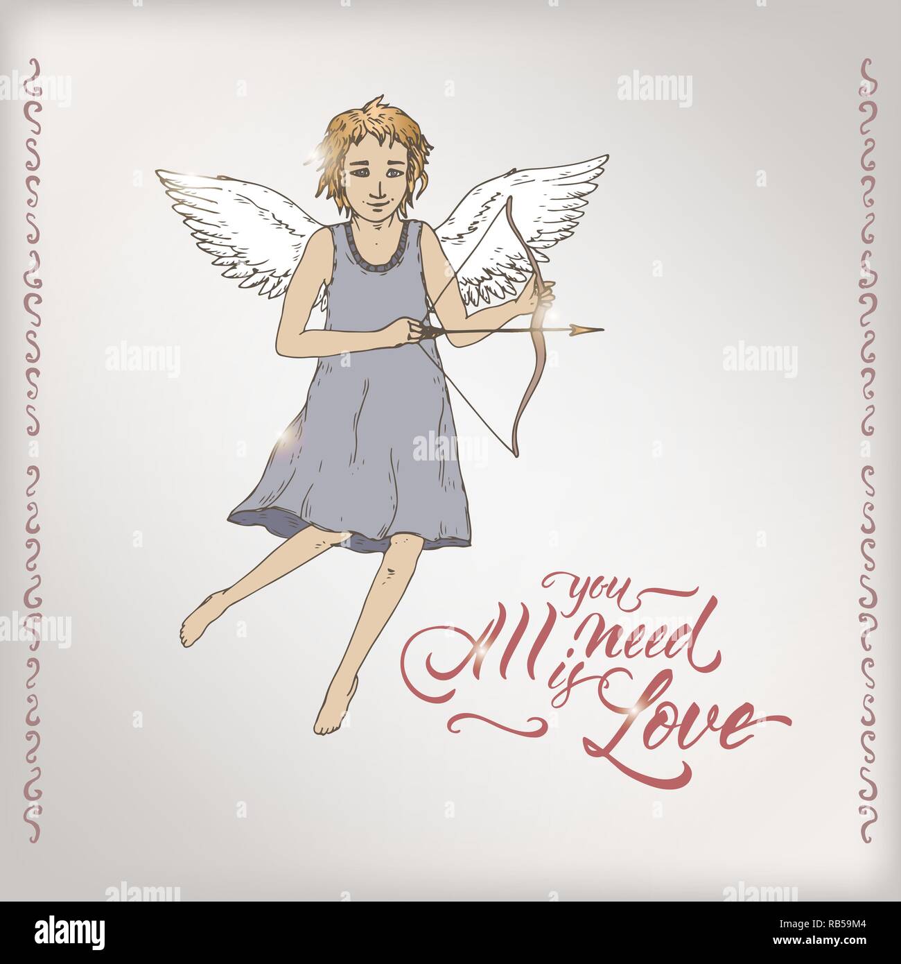 Cupid woman angel Stock Vector Images - Alamy