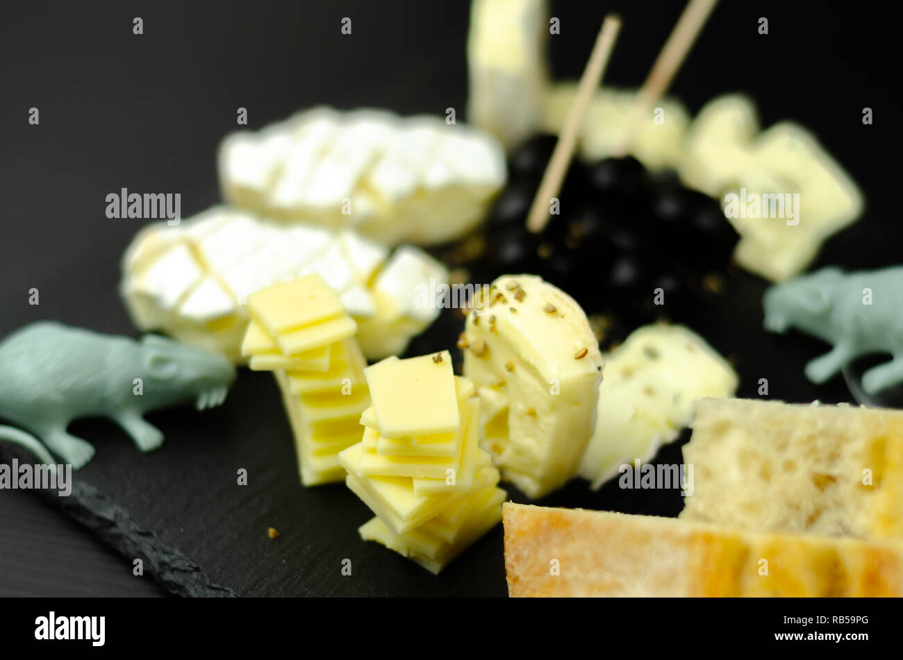 A set of cheeses served in a special form for a halloween party, scary ...