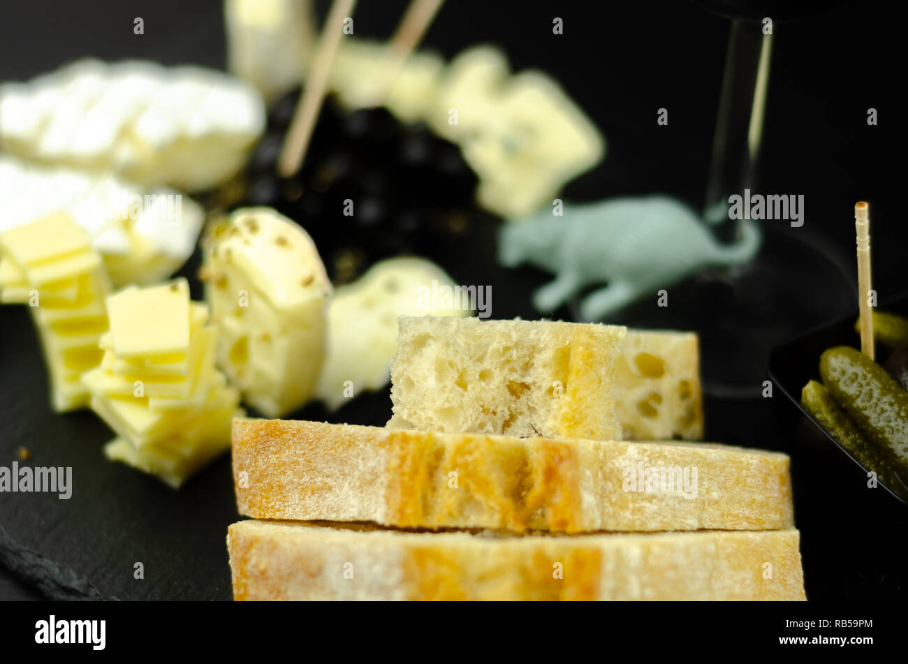 A set of cheeses served in a special form for a halloween party, scary ...