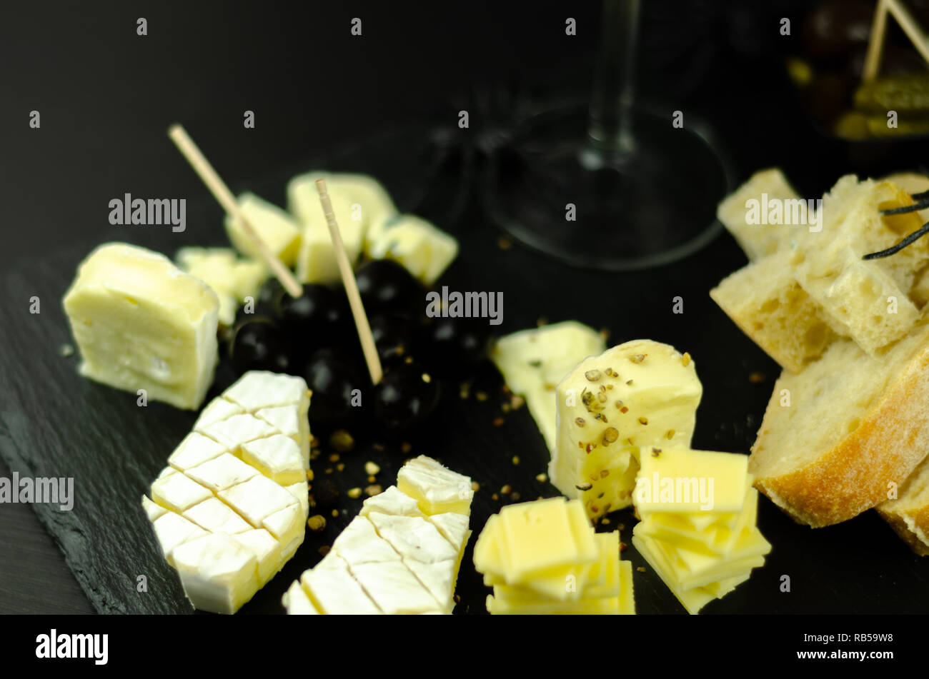 A set of cheeses served in a special form for a halloween party, scary ...