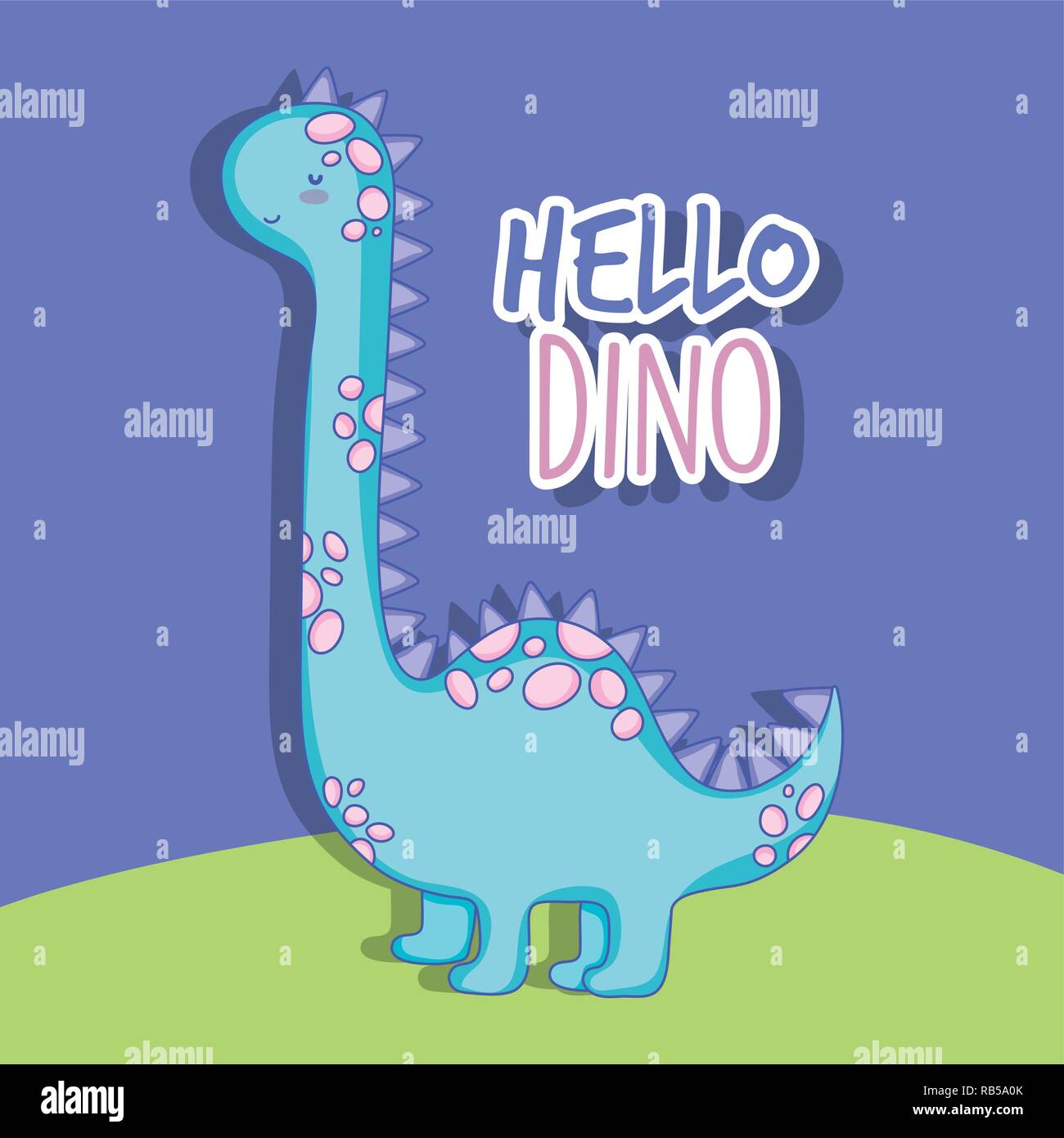 cute brontosaurus dino animal wildlife Stock Vector Image & Art - Alamy