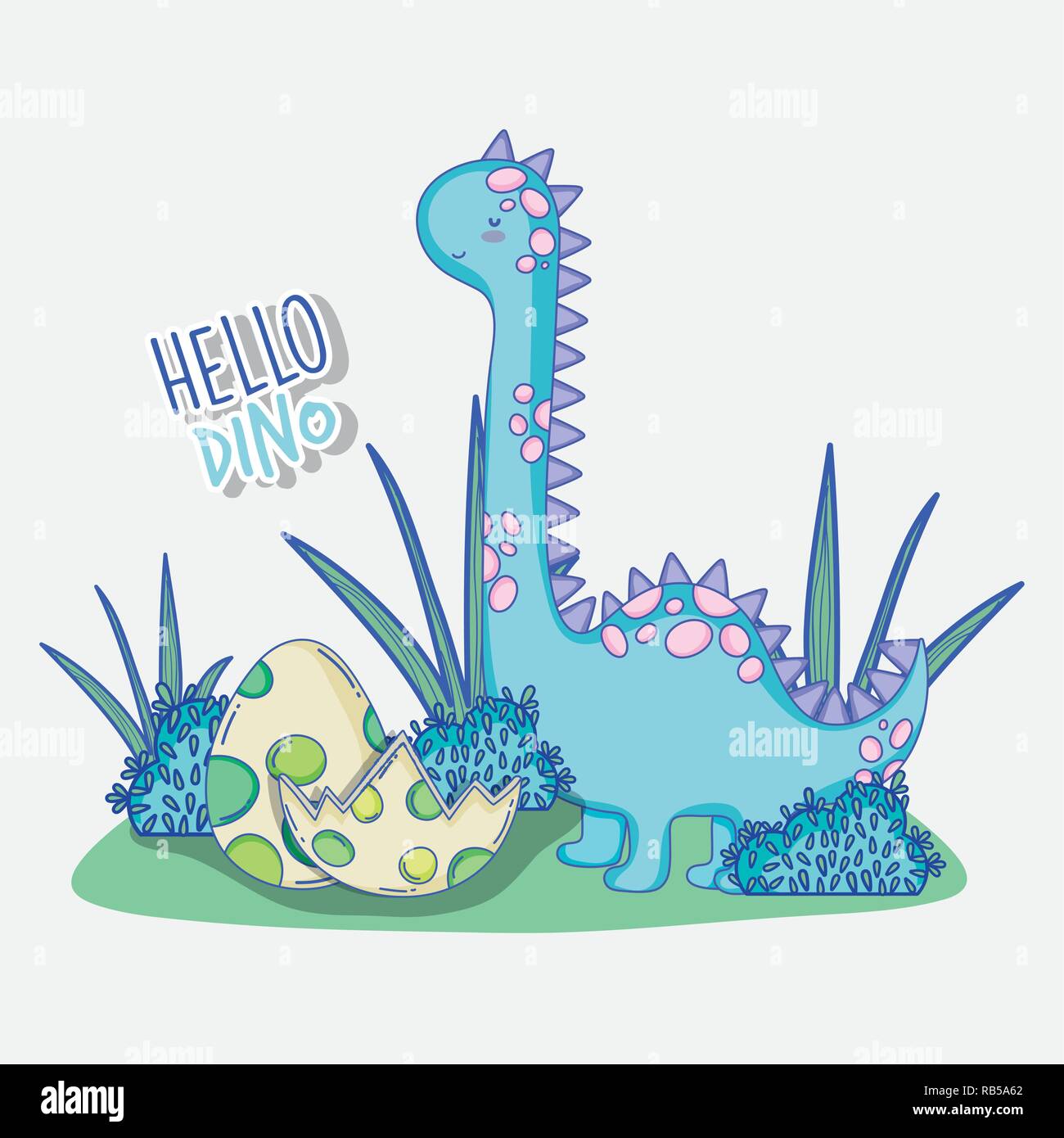 dino brontosaurus with dino egg wildlife Stock Vector Image & Art - Alamy