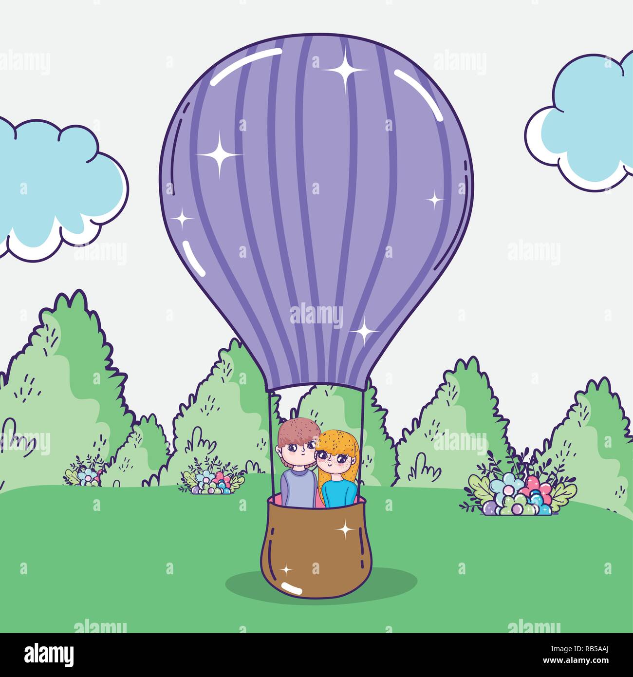 Lovely couple boy girl Stock Vector Images - Alamy