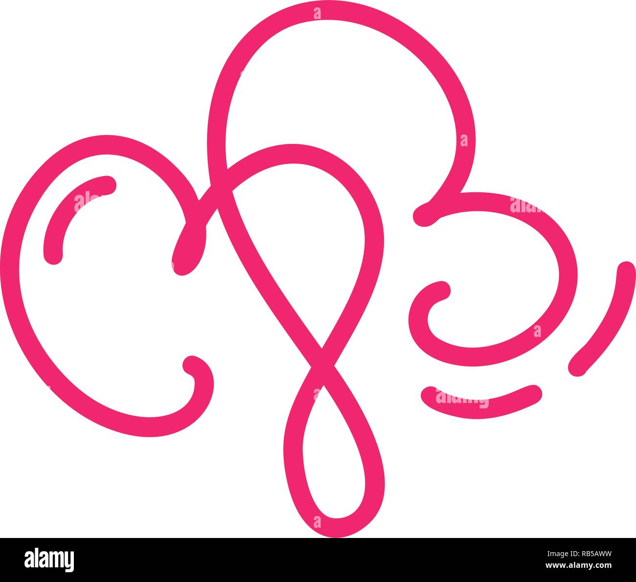 Couple monoline Red Vector Valentines Day Hand Drawn Calligraphic two ...