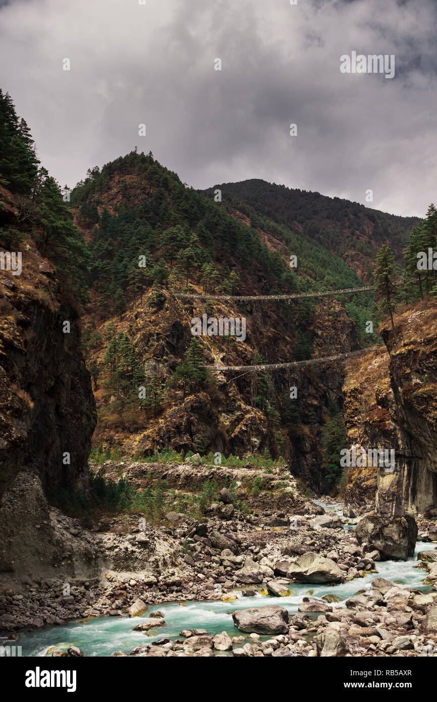 Nepal trail bridge hi-res stock photography and images - Alamy