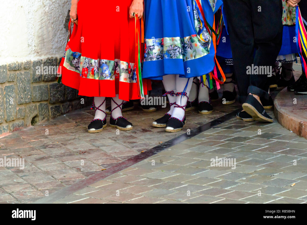 traditional colorful shoes for folk costumes in Spain, dance shoes ...