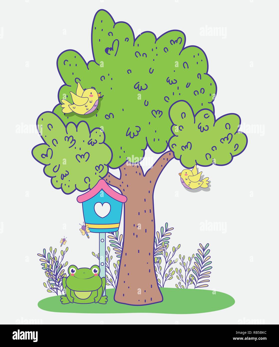 spring tree with mailbox and branches leaves Stock Vector Image & Art ...