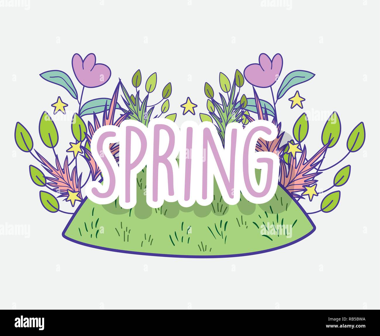 Beautiful springtime landscape tropical Stock Vector Images - Alamy