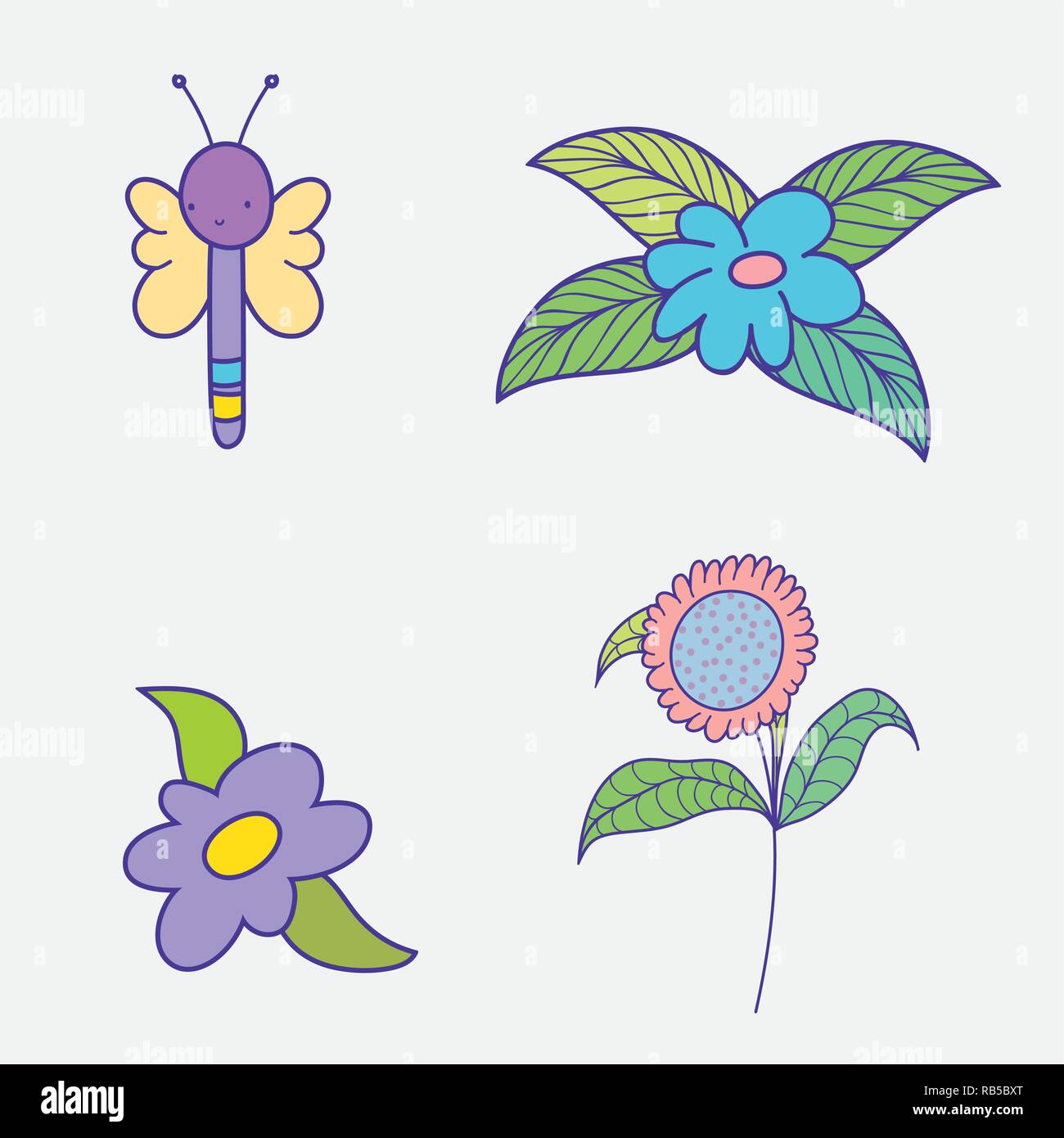 Beautiful dragonfly in nature Stock Vector Images - Alamy