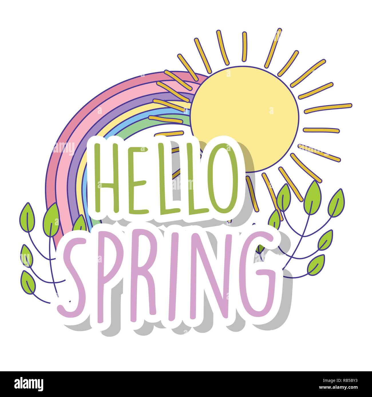 Sunlight tree and rainbow Stock Vector Images - Alamy