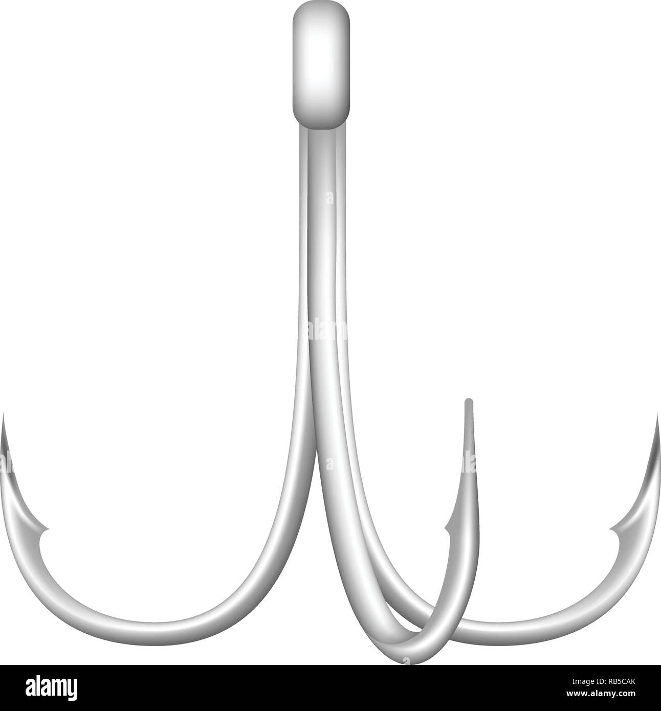 Triple hook icon. Realistic illustration of triple hook vector icon for ...