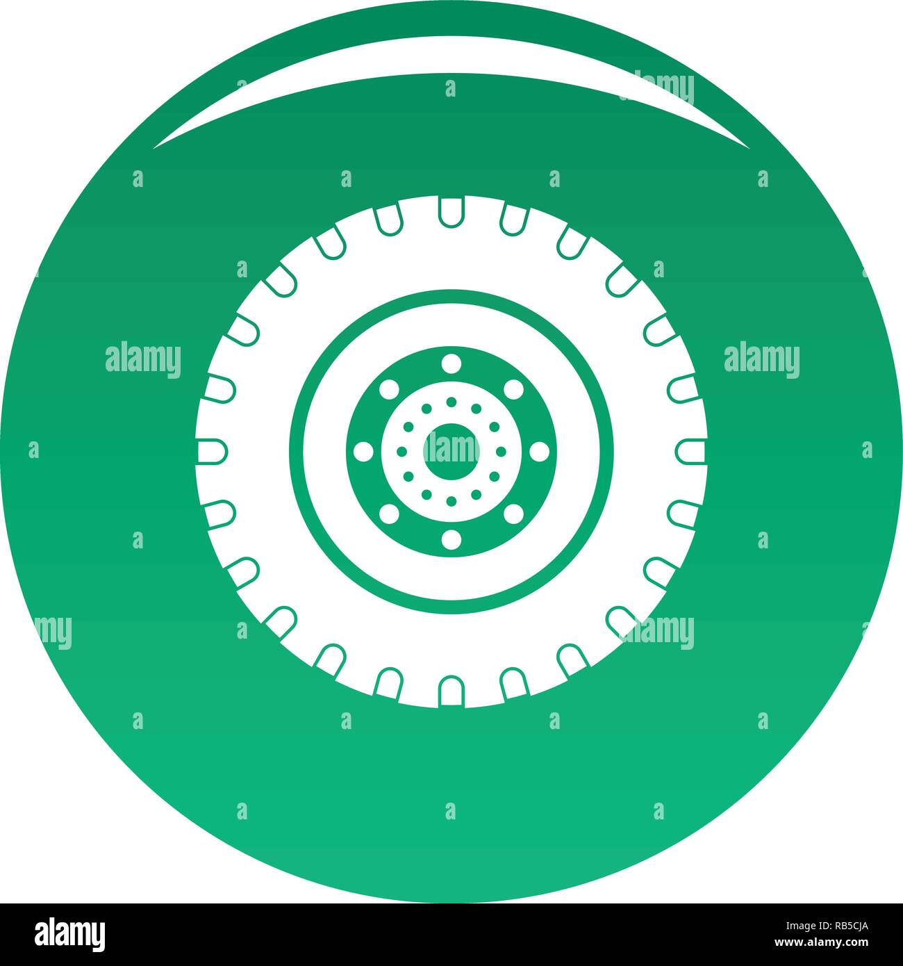 Tyre icon. Simple illustration of tyre vector icon for any design green ...