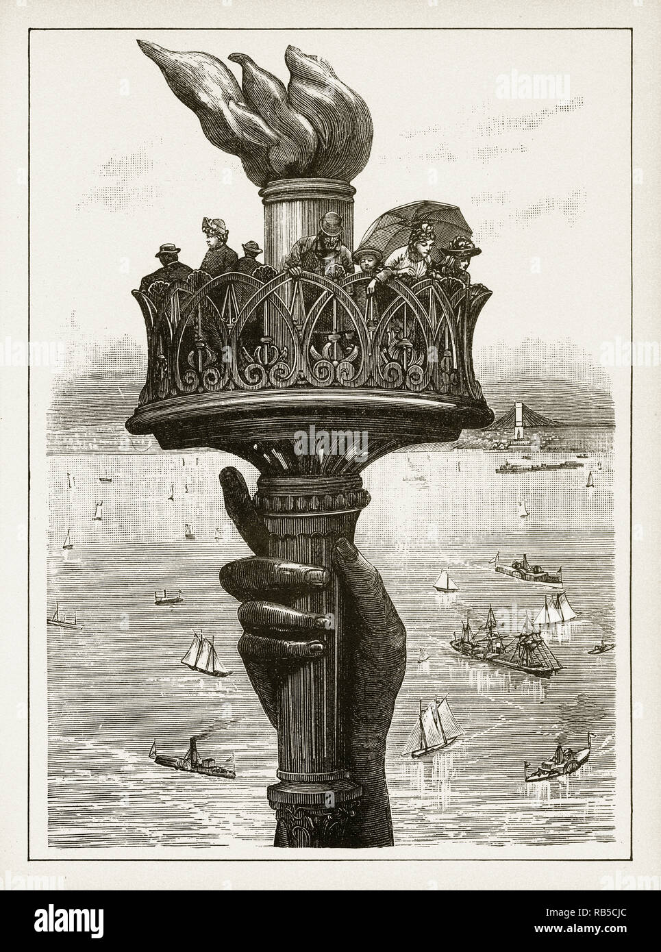 Statue of Liberty Victorian Engraving, 1878 Stock Photo - Alamy