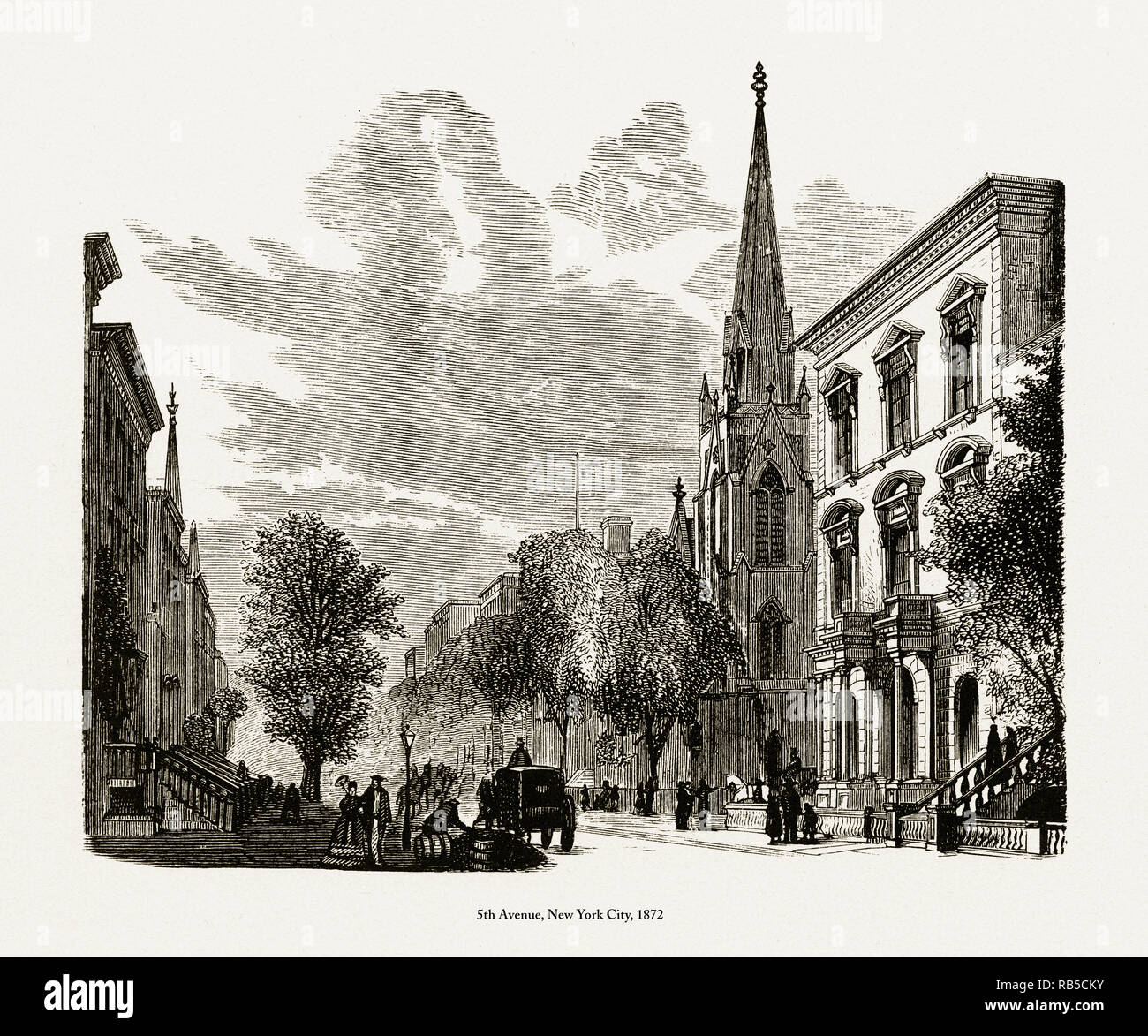 5th Avenue, New York City Victorian Engraving, 1872 Stock Photo - Alamy