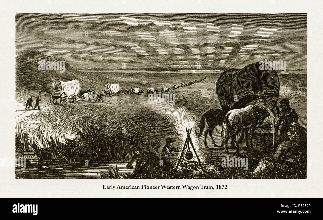 Pioneer wagon train hi-res stock photography and images - Alamy