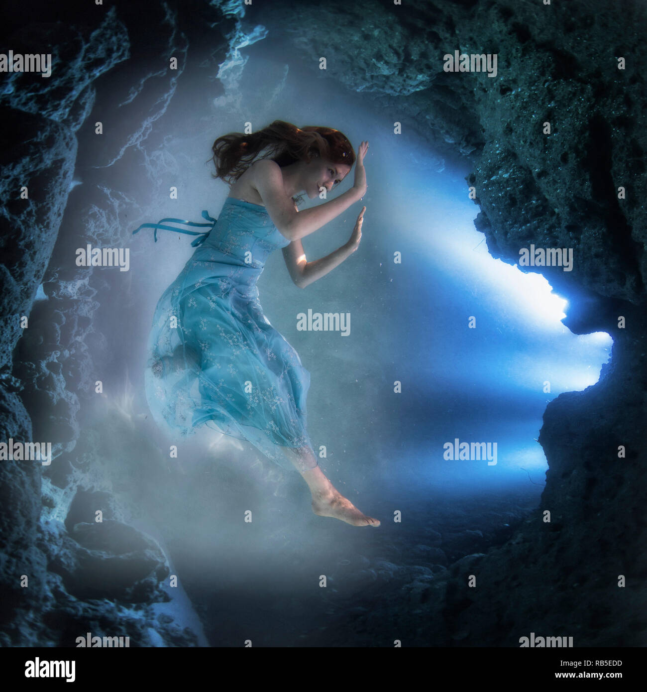 Mermaid Swimming In Deep Ocean High Resolution Stock Photography and ...