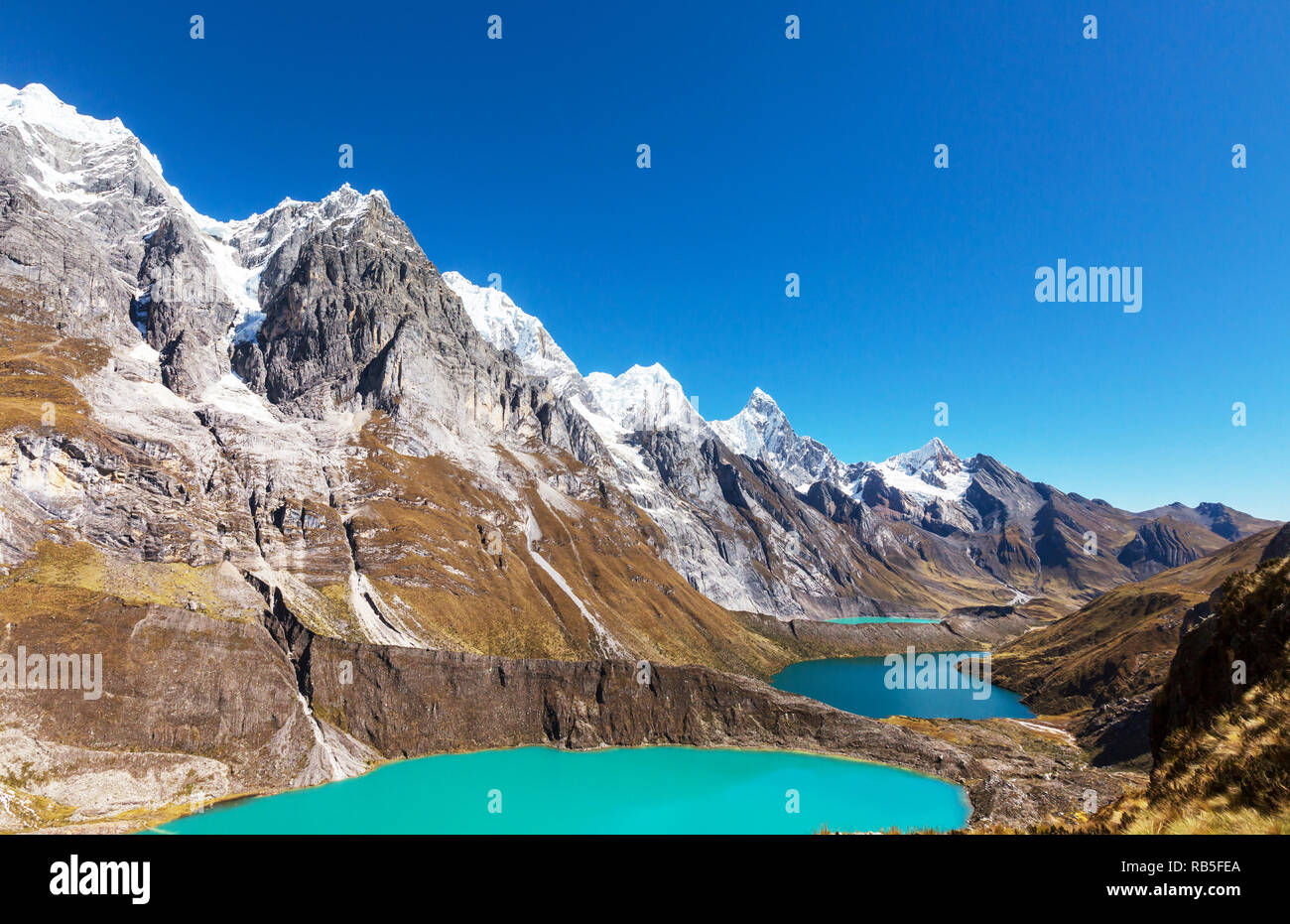 Beautiful mountains landscapes in Cordillera Huayhuash, Peru, South ...
