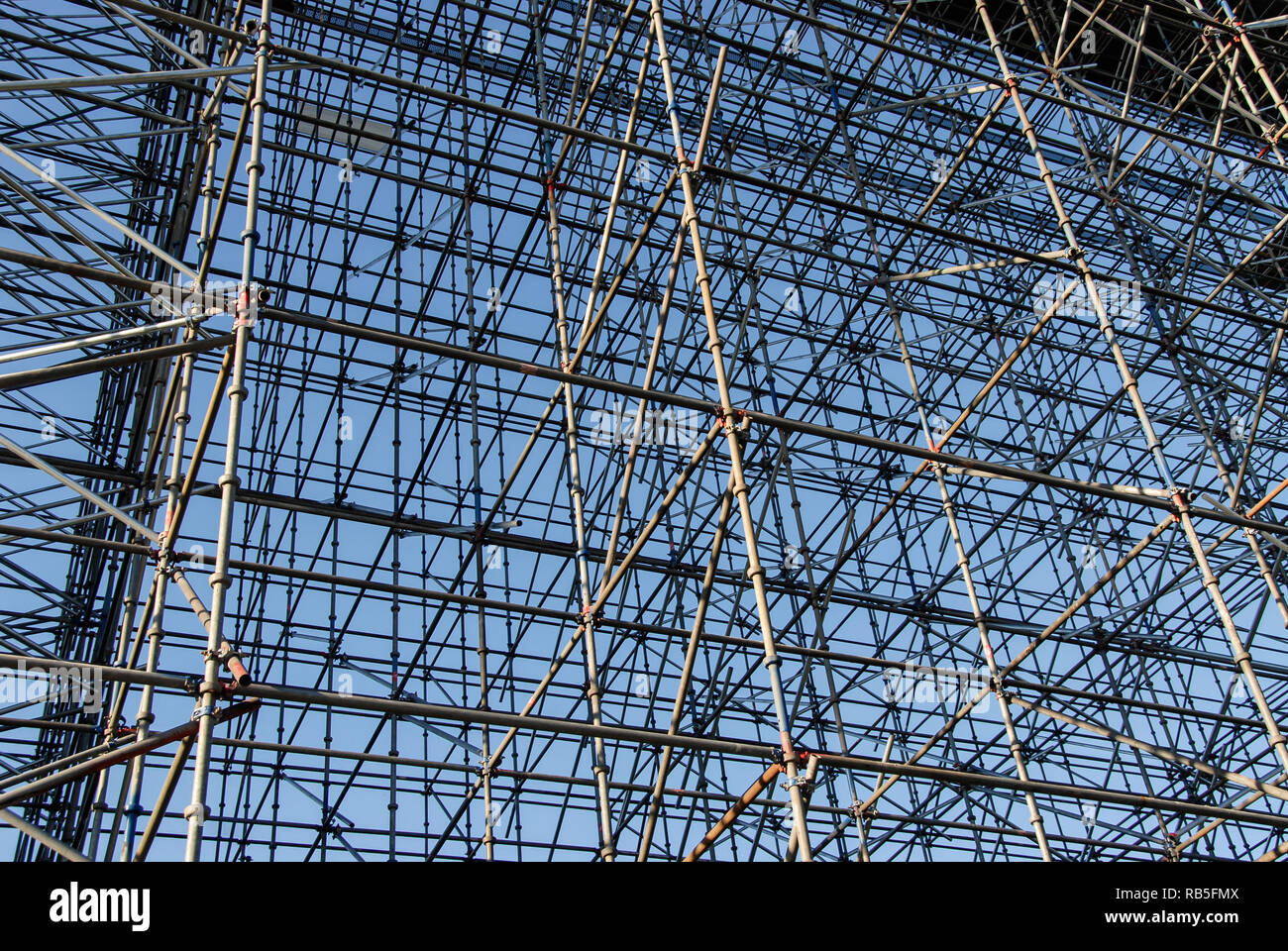 scaffolding framework construction structure parallel artistic pattern ...
