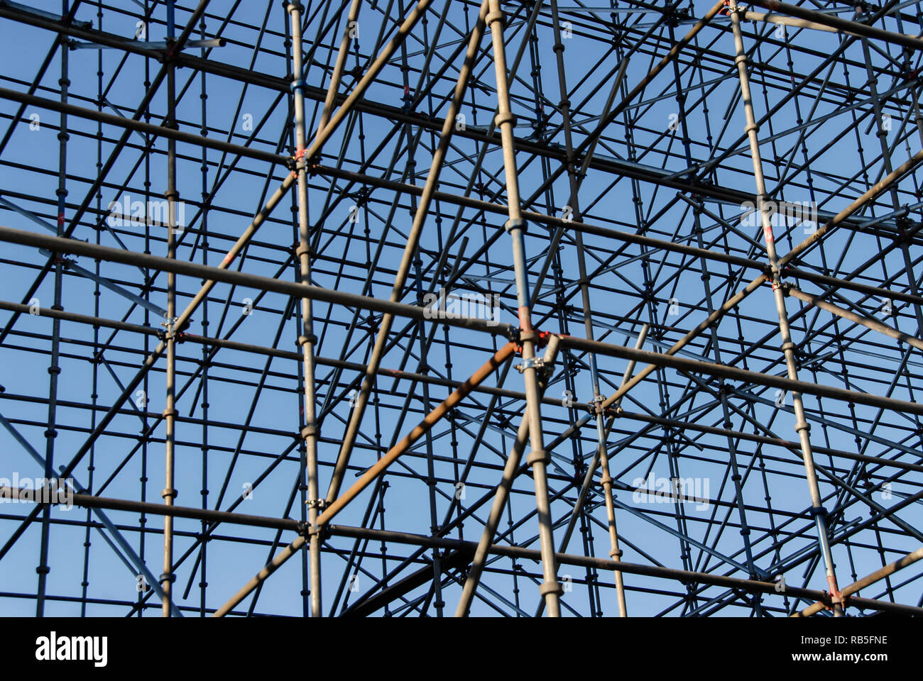 scaffolding framework construction structure parallel artistic pattern ...
