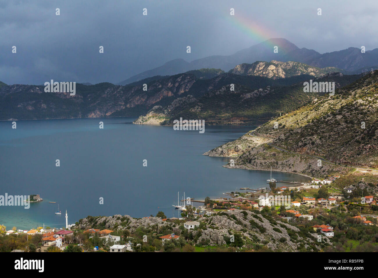 Beautiful sea coast at sunset in Turkey Stock Photo - Alamy