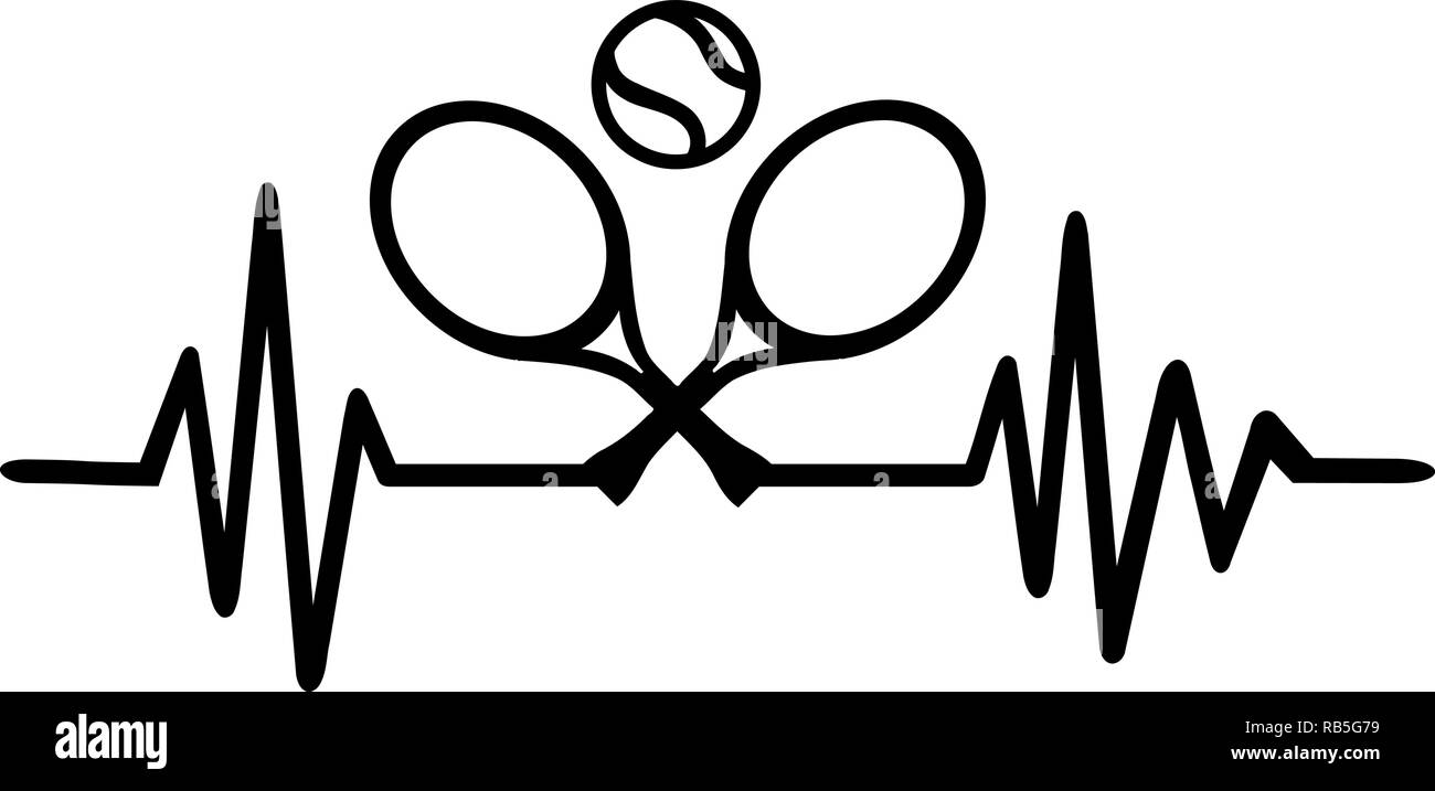 Heartbeat pulse line with tennis ball Stock Vector Image & Art - Alamy