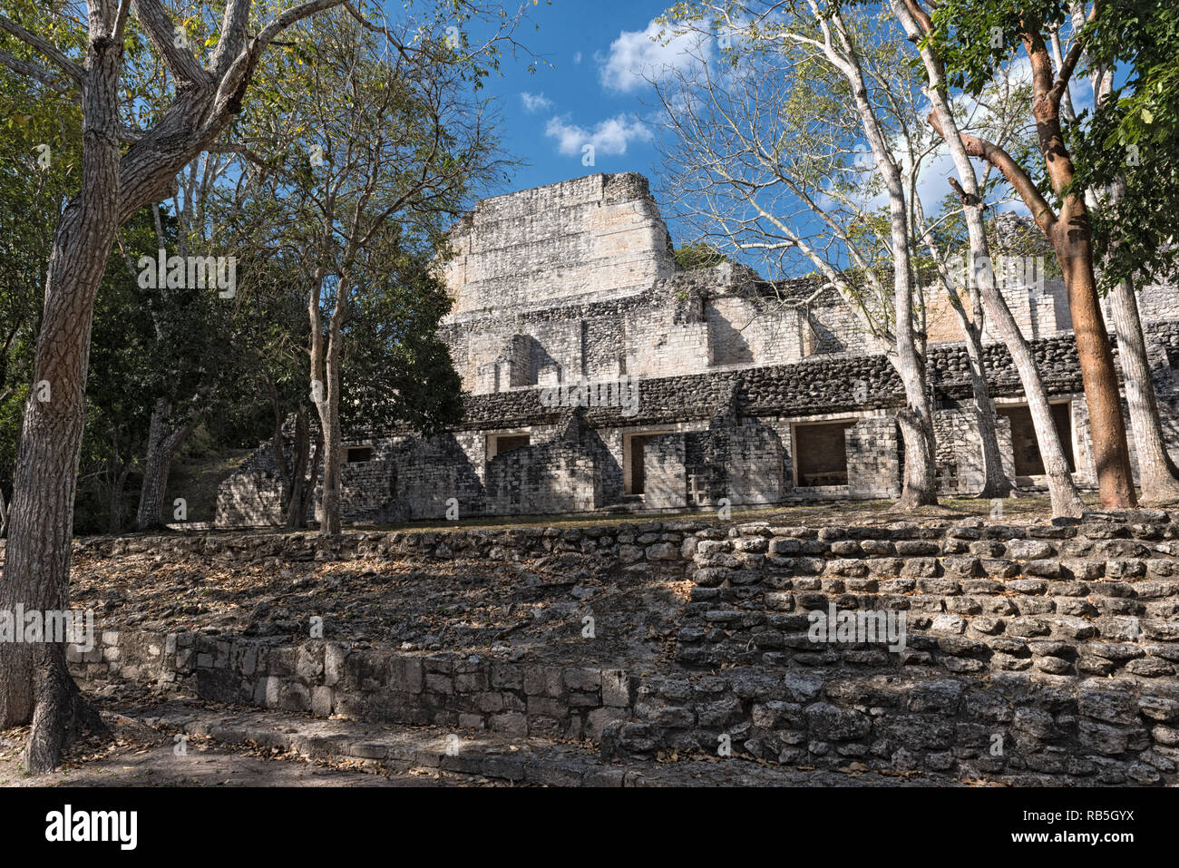 the ruins of the ancient mayan city of becan, campeche, mexico Stock ...