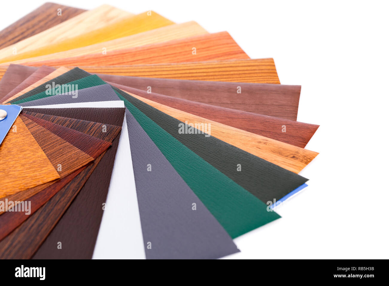 Wood coating color samples on white background Stock Photo - Alamy