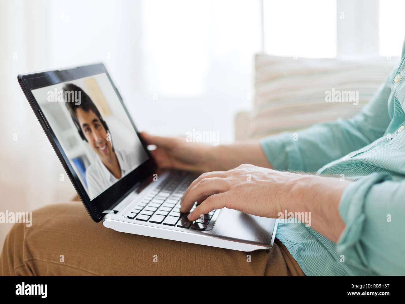 Asian man video call conference hi-res stock photography and images - Alamy