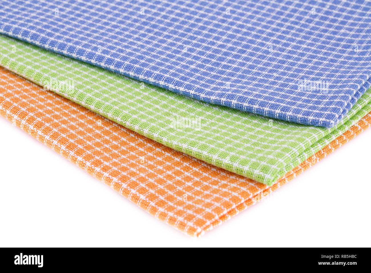 Colorful kitchen towels closeup picture Stock Photo - Alamy