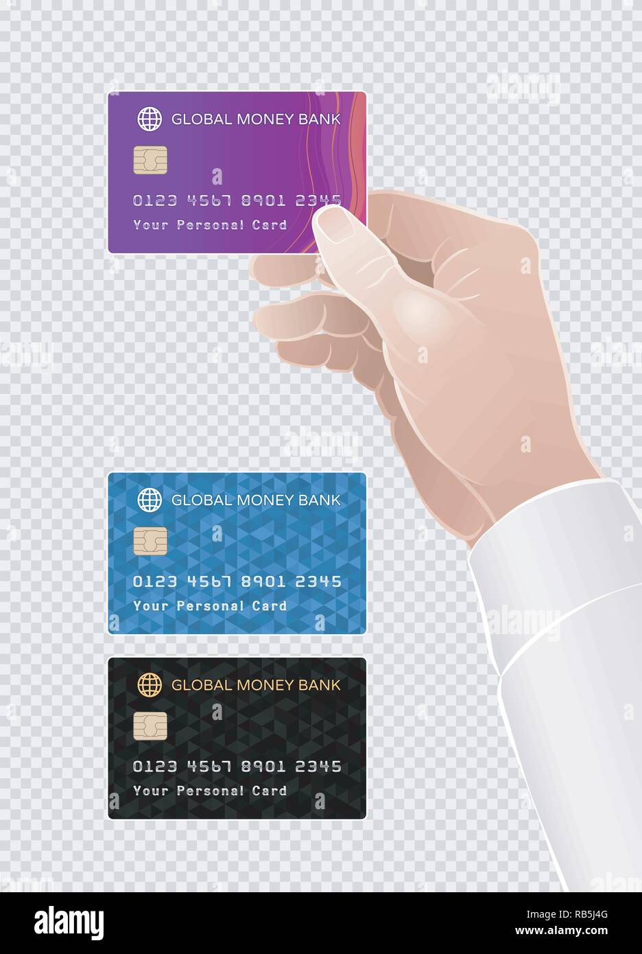 Hand credit card wallet Stock Vector Images - Alamy