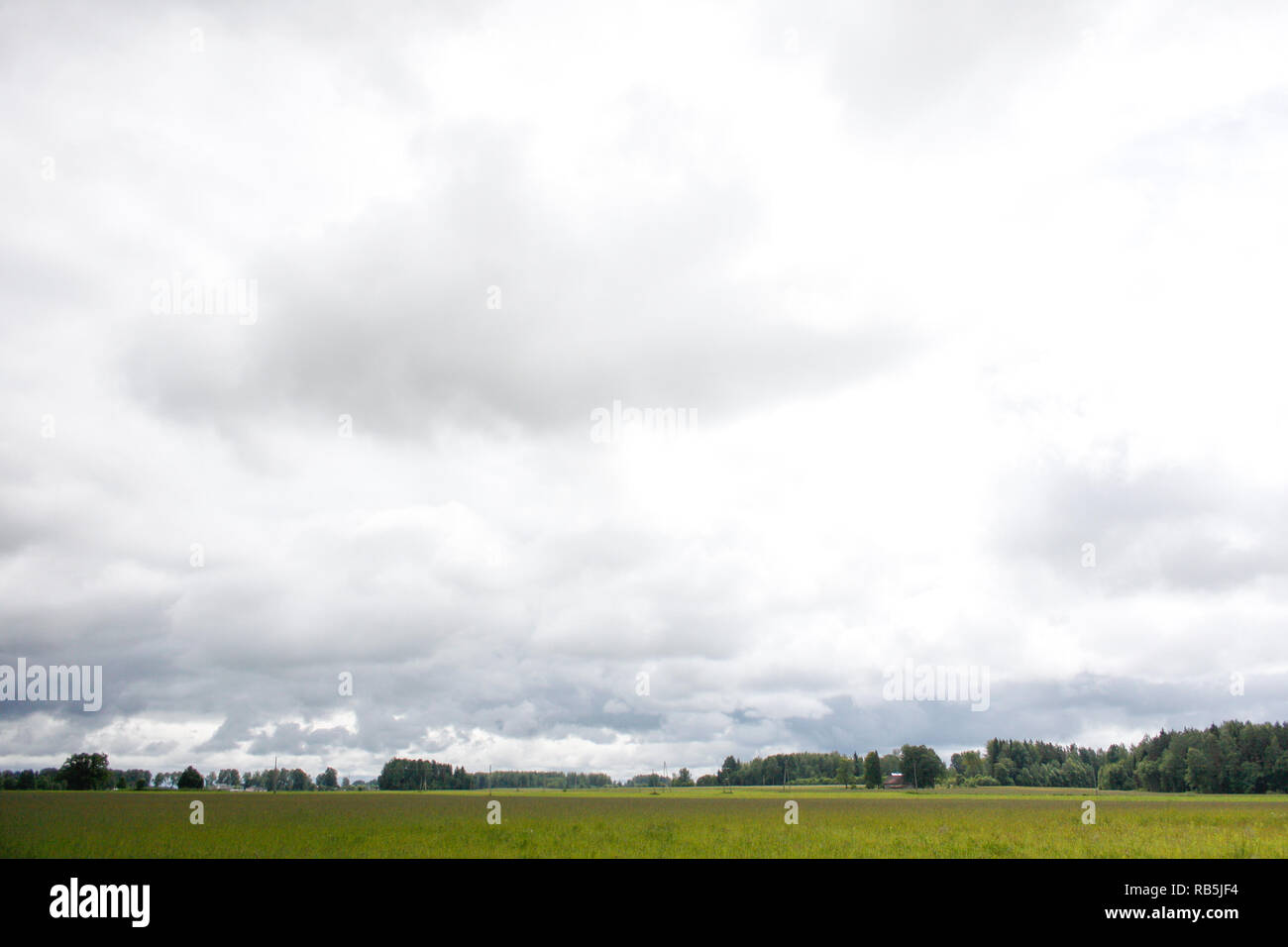 Beautiful summer landscape view with amazing sky and field Stock Photo ...