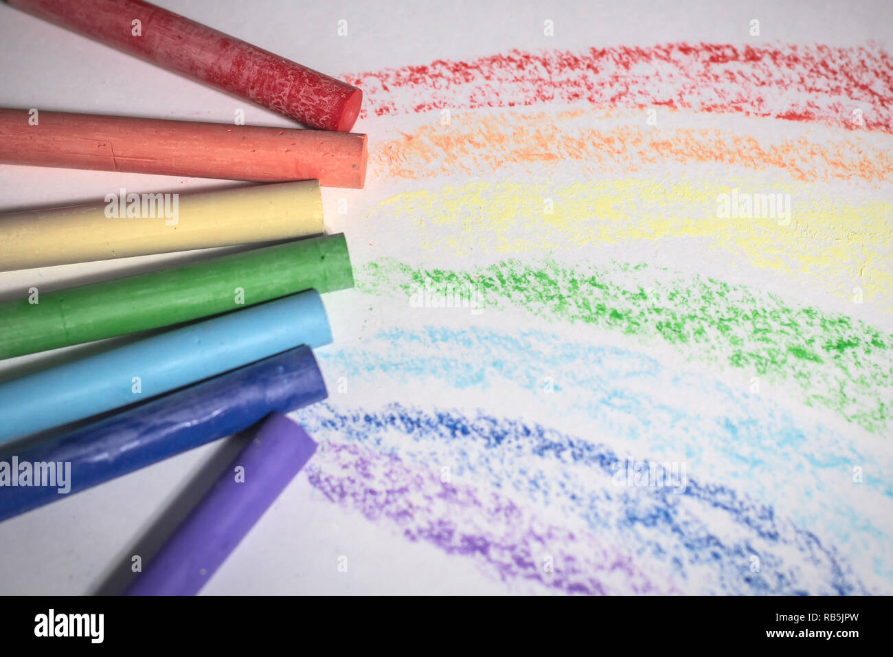 children crayons to draw.isolated on a white background Stock Photo - Alamy