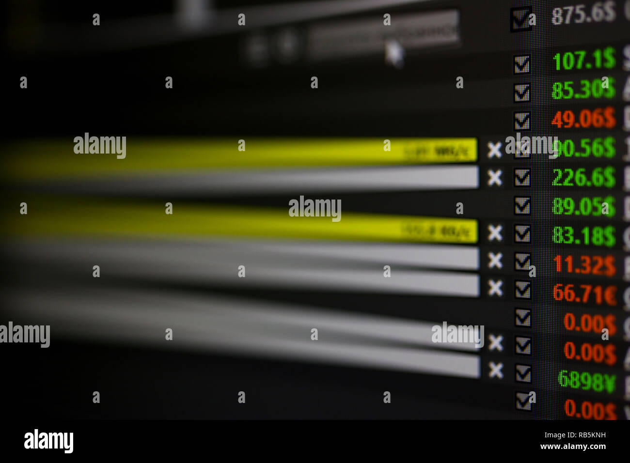 Stock rates stats in us dollars closeup from Stock Photo - Alamy