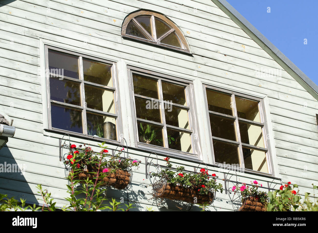 Beautiful countryside view of old wood style house with amazing wood ...