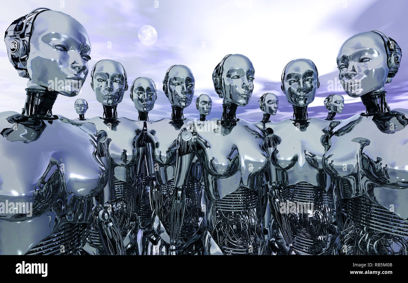 Artificial Intelligence & Transhumanism Stock Photo - Alamy