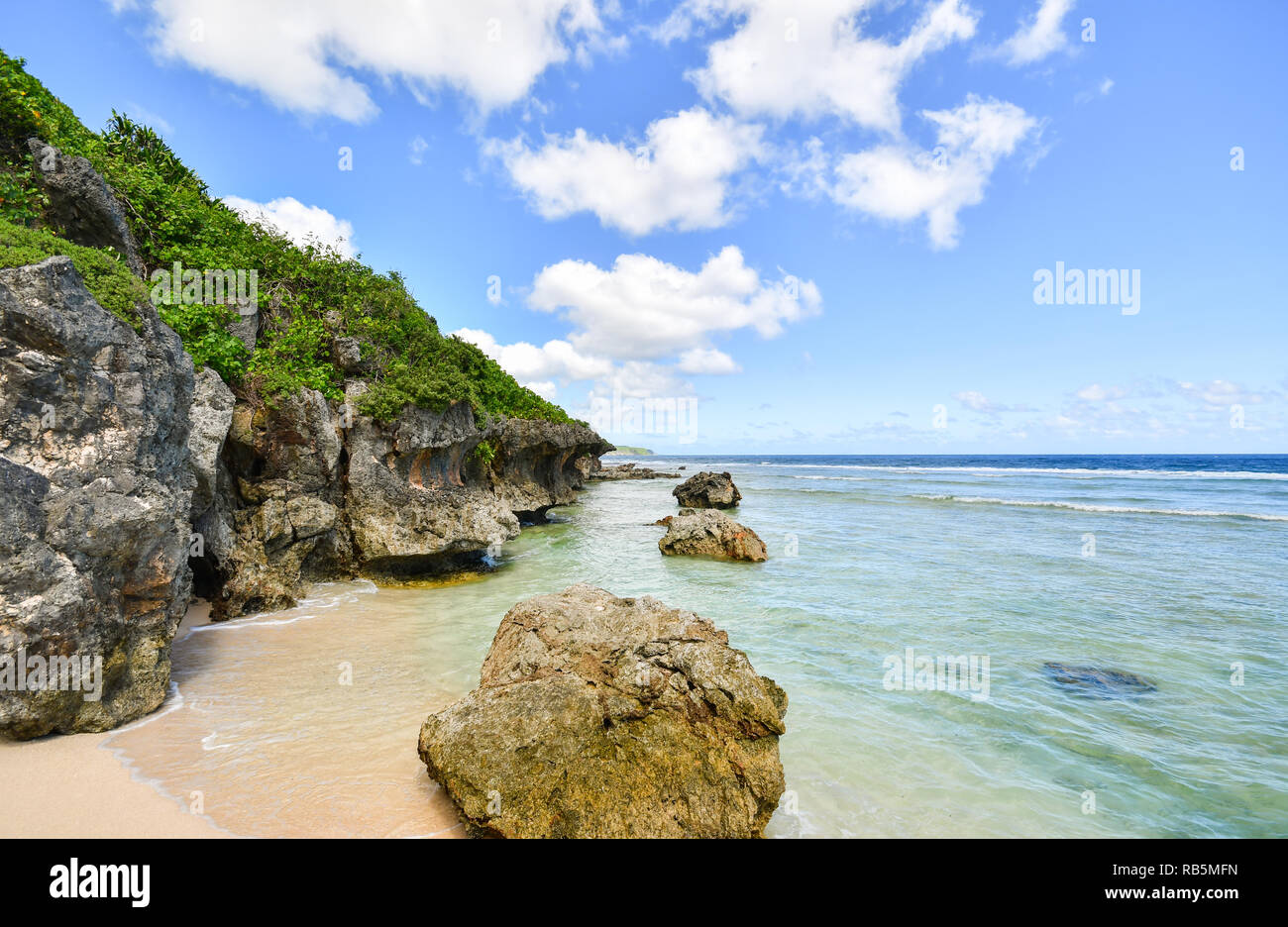 Beautiful Tagachang Beach in Guam, US Territory Stock Photo - Alamy