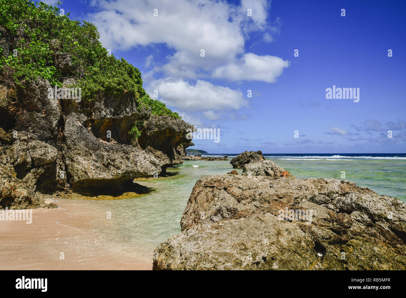 Beautiful Tagachang Beach in Guam, US Territory Stock Photo - Alamy