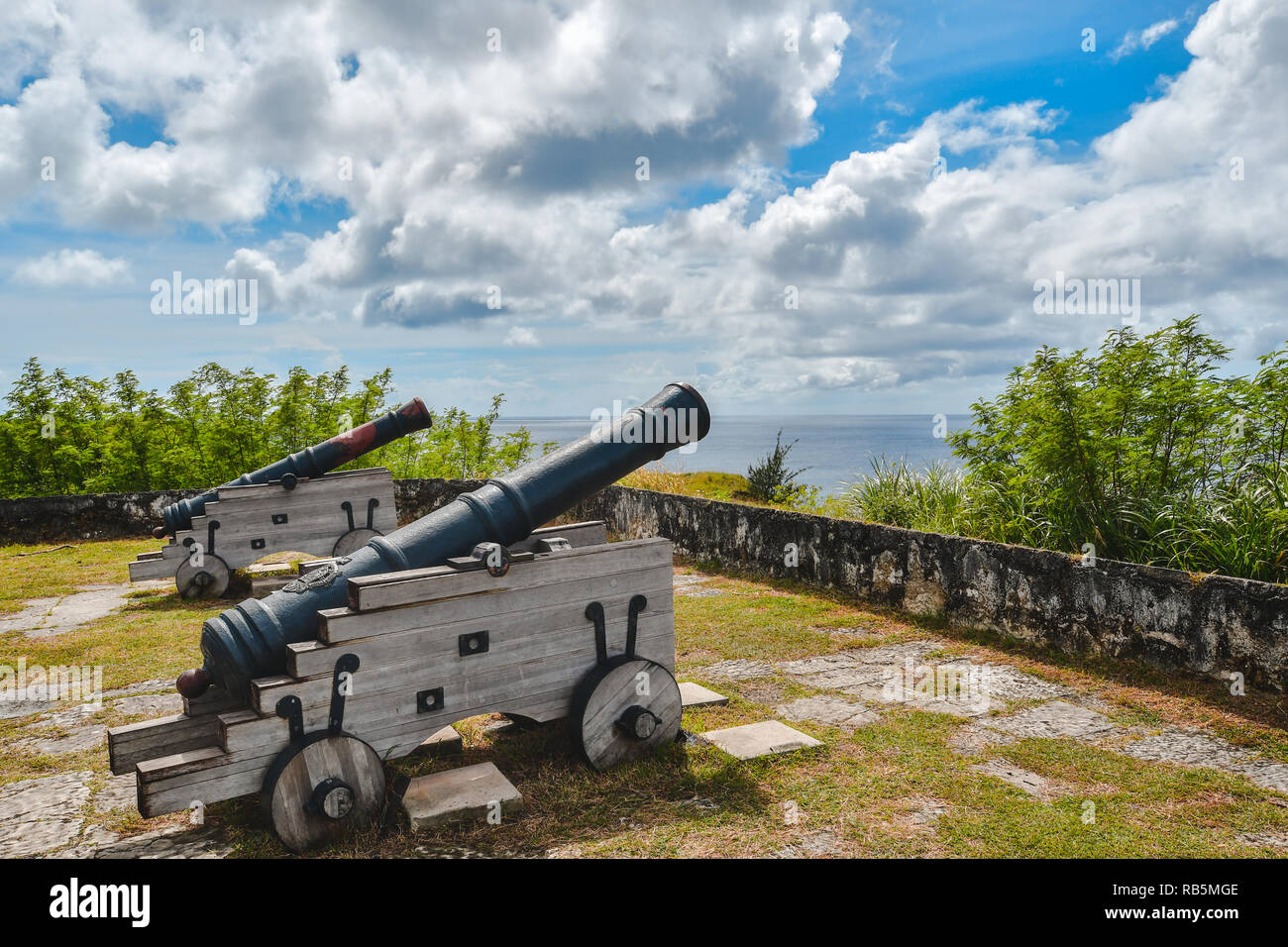 Fort Nuestra Senora de la Soledad fortification near Umatac Beach, Guam ...