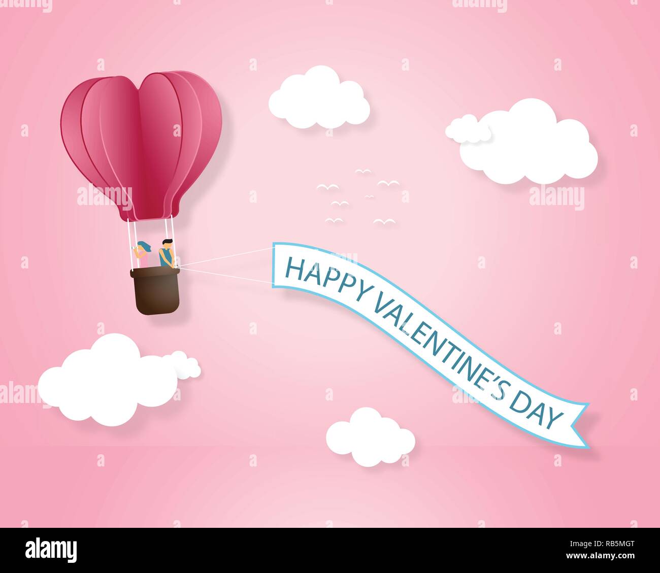 Creative love invitation card Valentine's day vector illustration paper ...