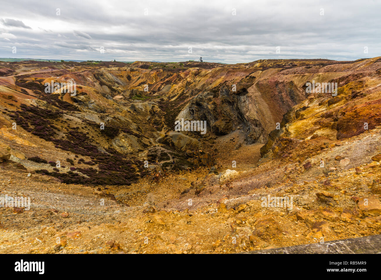 Different coloured rocks in ex copper mine area. Parys Mountain, Amlwch ...