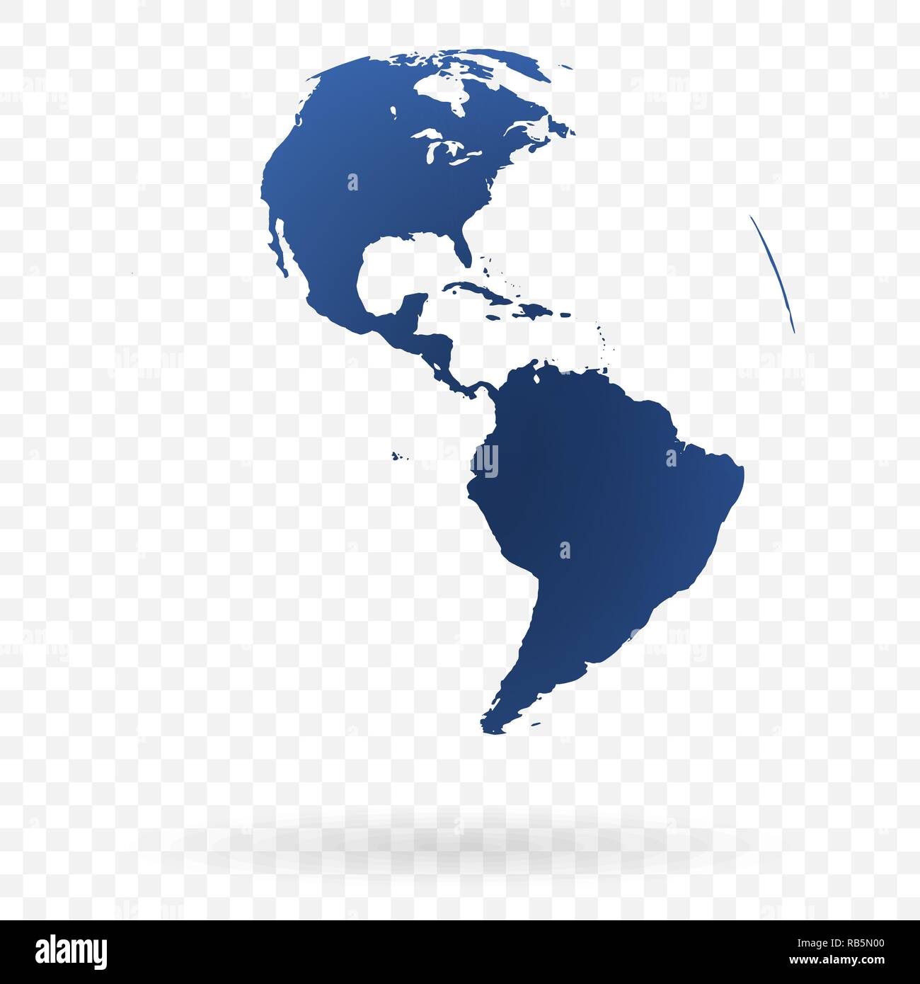 Highly detailed Earth globe symbol, North and South America. Black on ...