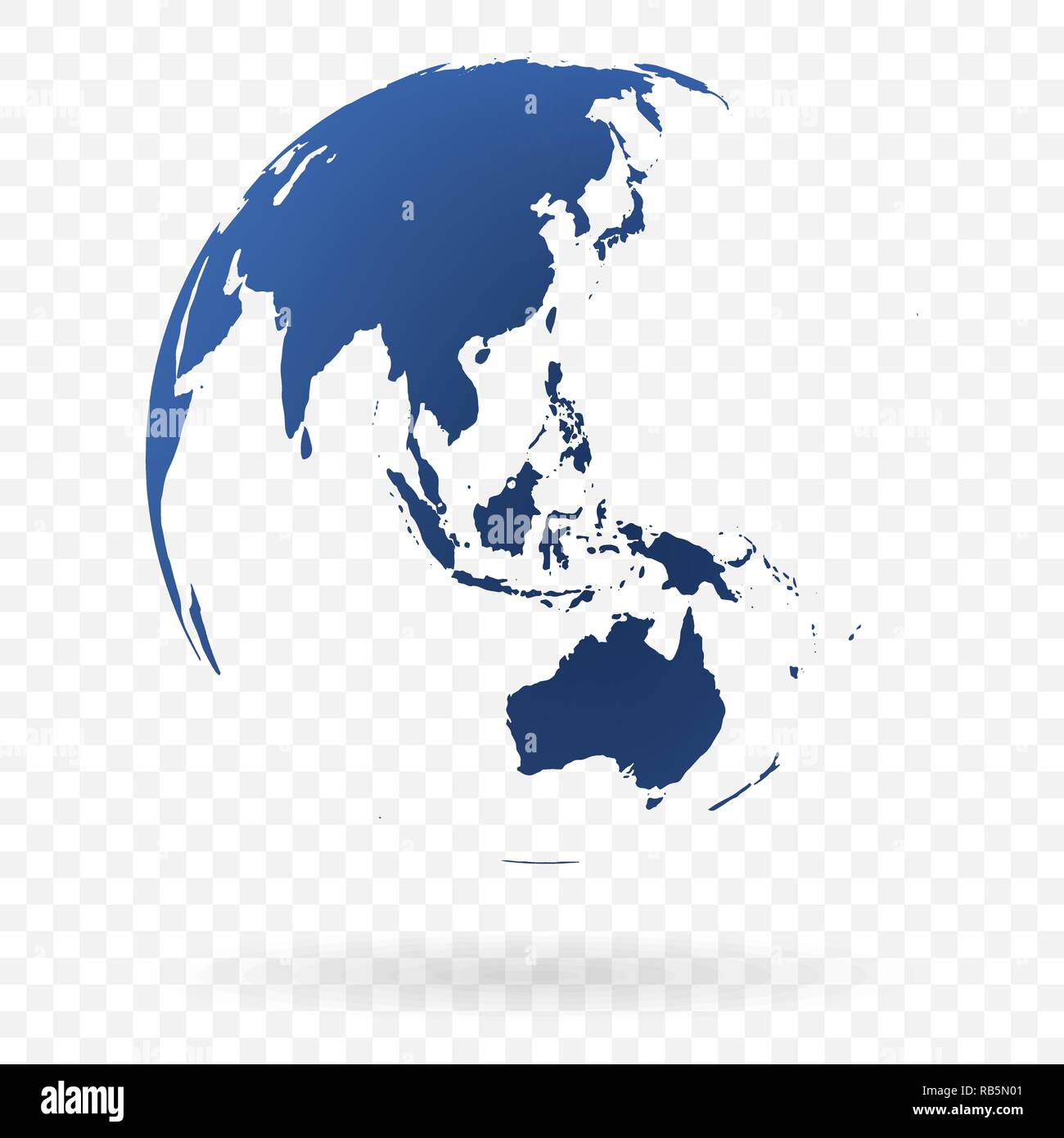 Highly detailed Earth globe symbol, Australia, Indian and Pacific ...