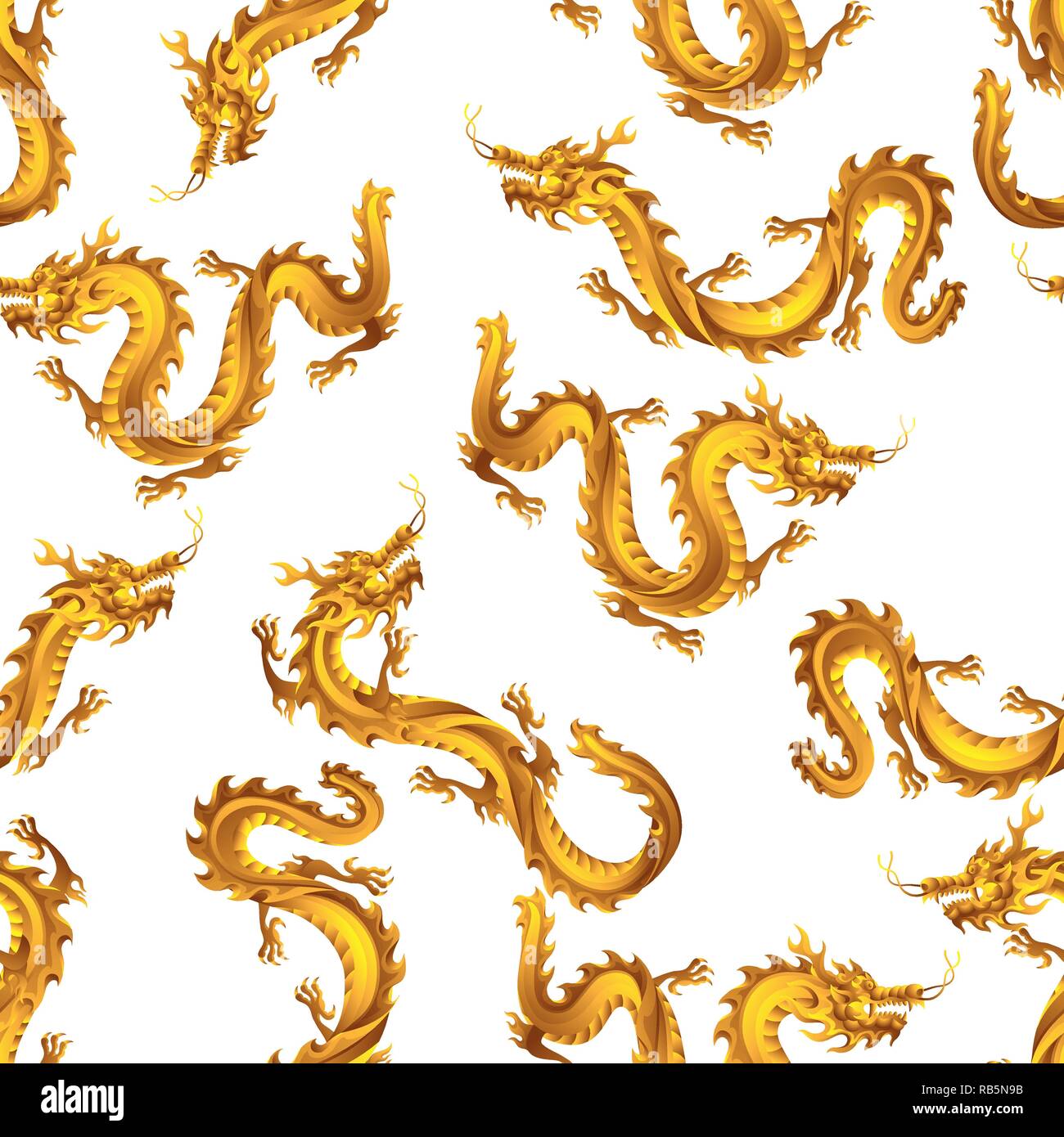 Seamless pattern with Chinese dragons Stock Vector Image & Art - Alamy