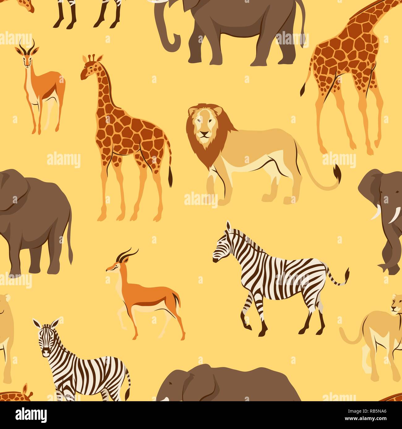 Seamless pattern with African savanna animals Stock Vector Image & Art ...