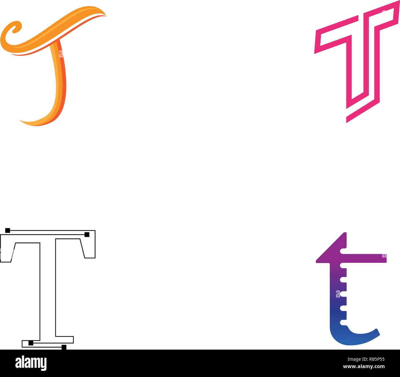 T letters logo and symbols template icons app Stock Vector Image & Art ...