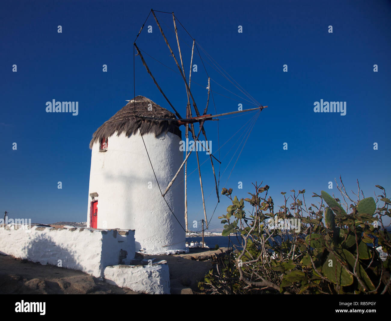 bonis windmill Mykonos Greece Stock Photo - Alamy