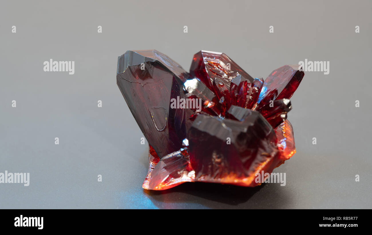 Natural raw red crystal. Natural red precious mineral stone Stock Photo ...