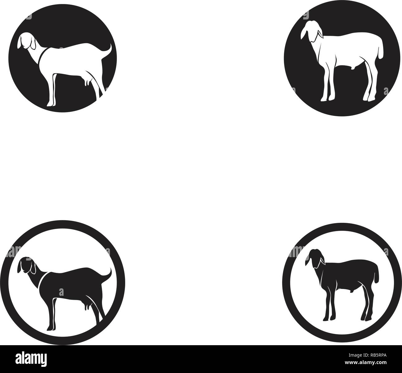 Goat black animals vector logo and symbol template Stock Vector Image ...